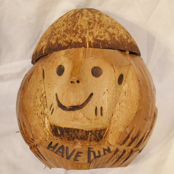 American Vintage | Party Supplies | Hawaii Hand Carved Coconut Monkey ...